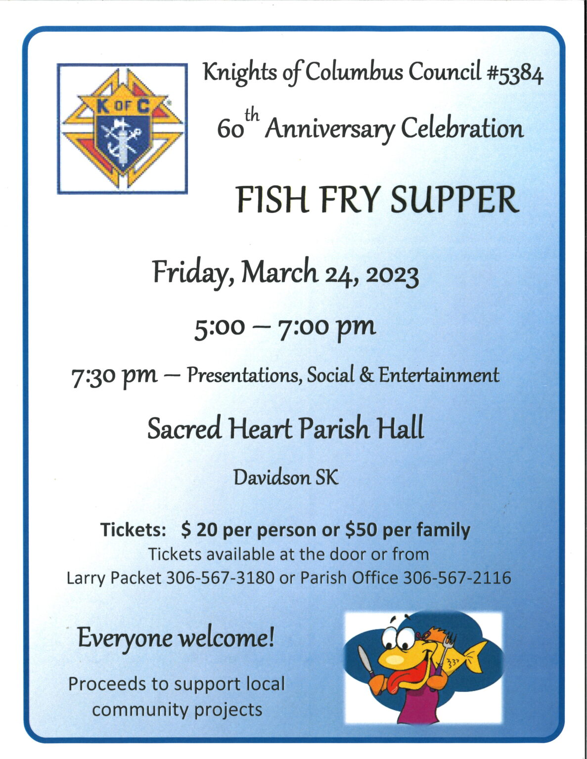 Knights of Columbus Annual Fish Fry & 60th Anniversary